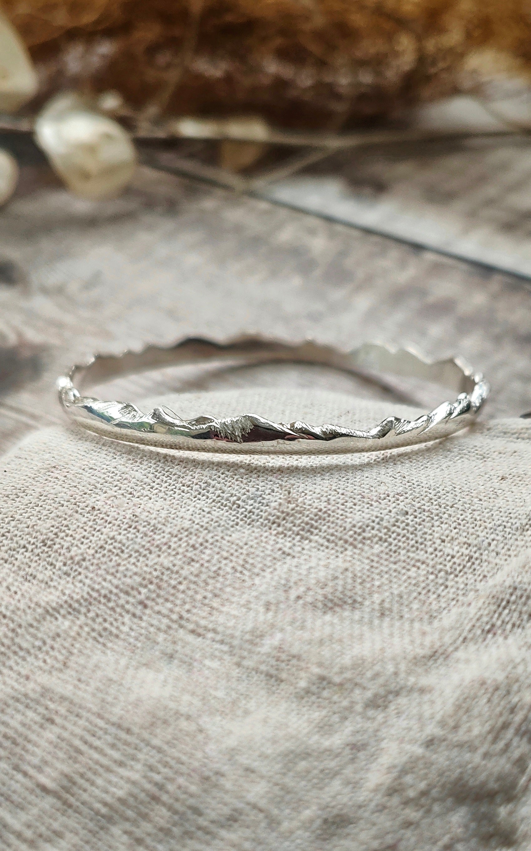 Beinns & Glens Eco Silver Bangle (Large) – Jess MacDonald Brass