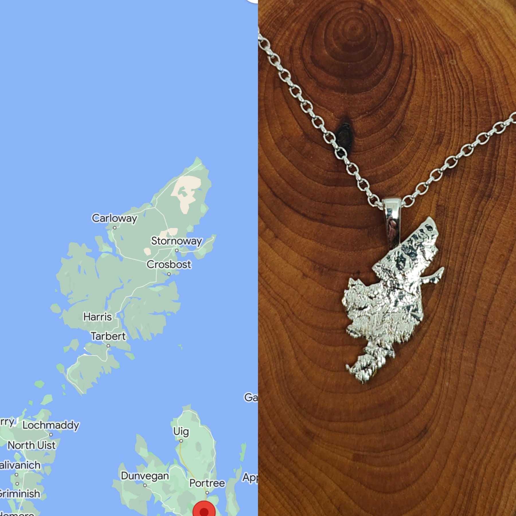Isle of Lewis & Harris 3D Silver Pendant Necklace | Handcrafted ...